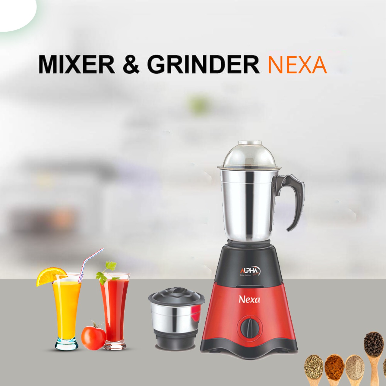 Buy Alpha Home Nexa Mixer & Grinder (500W) Online