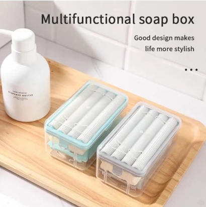 Rolling Soap Box Portable Soap Bar Box Dispenser with Rubber Roller ...