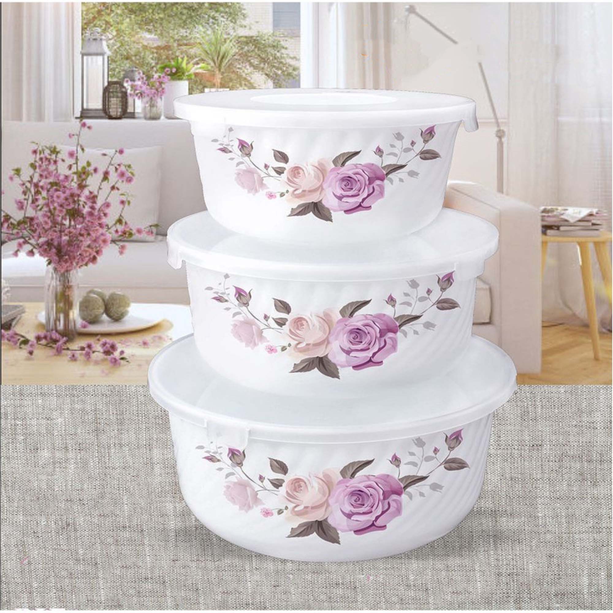 Buy Heat-resistant 3pcs Bowls with Lids in nepal