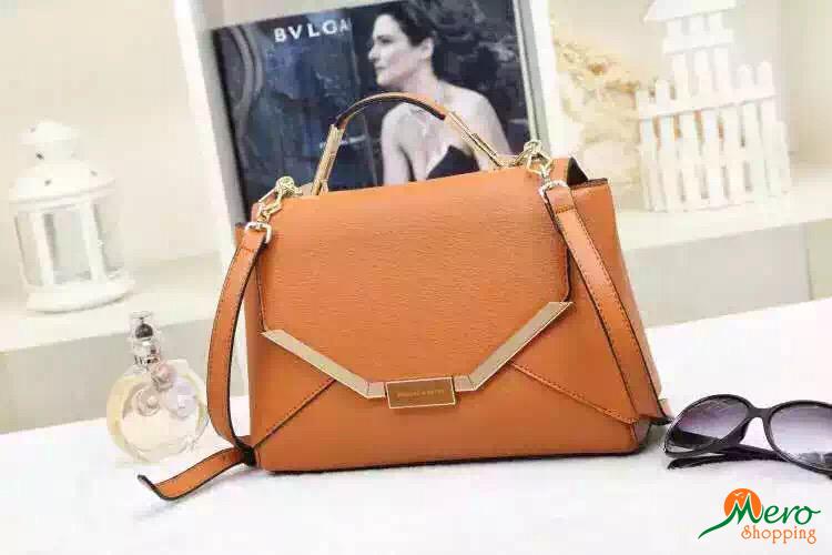 Buy Online Light Brown Color Bag With Golden Metal in Kathmandu Nepal.