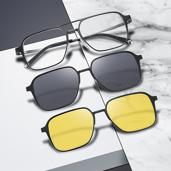 Polarized Sunglasses and Night Vision Glasses With Magnetic Frame