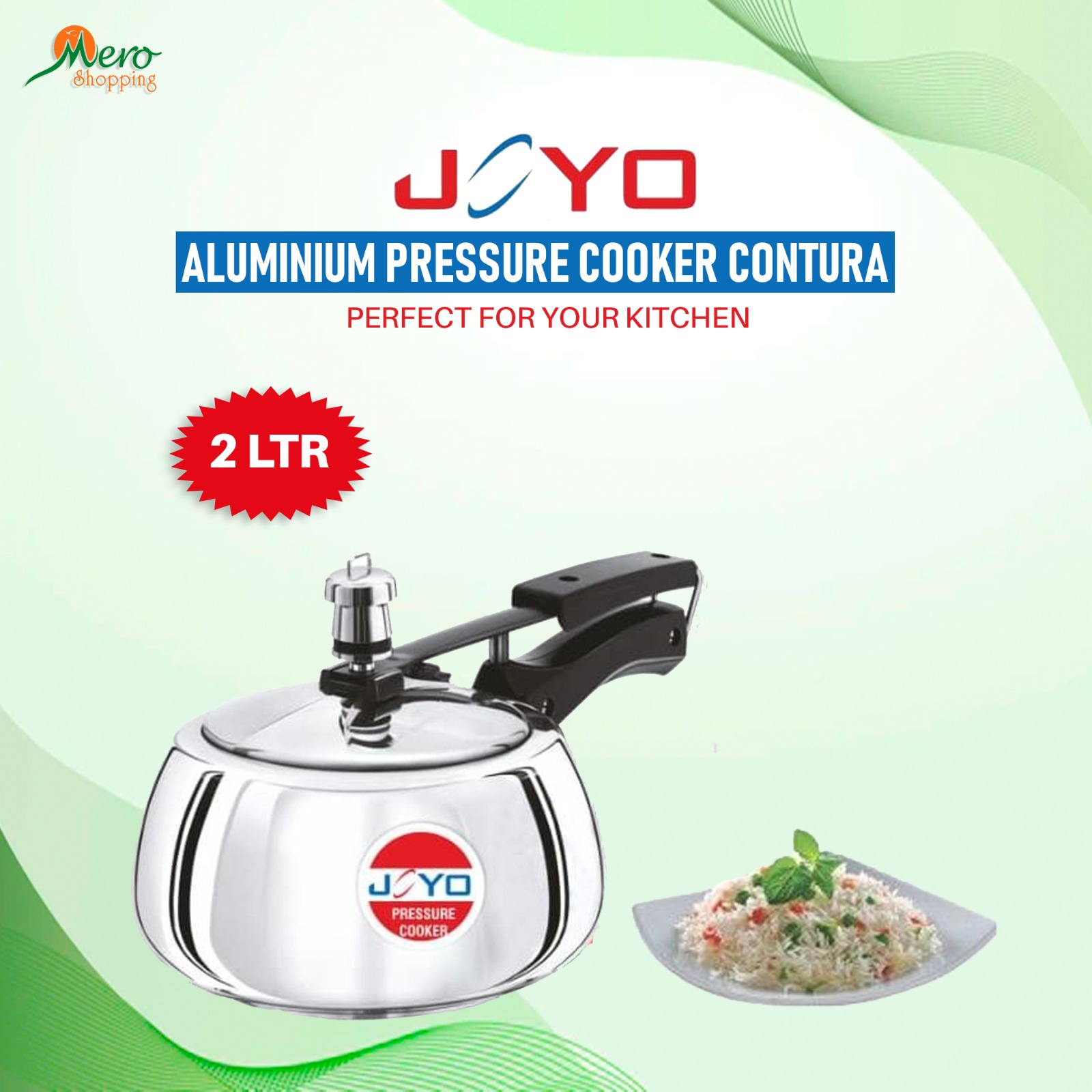 Buy JOYO ALUMINIUM PRESSURE COOKER CONTURA 2LTR in Nepal