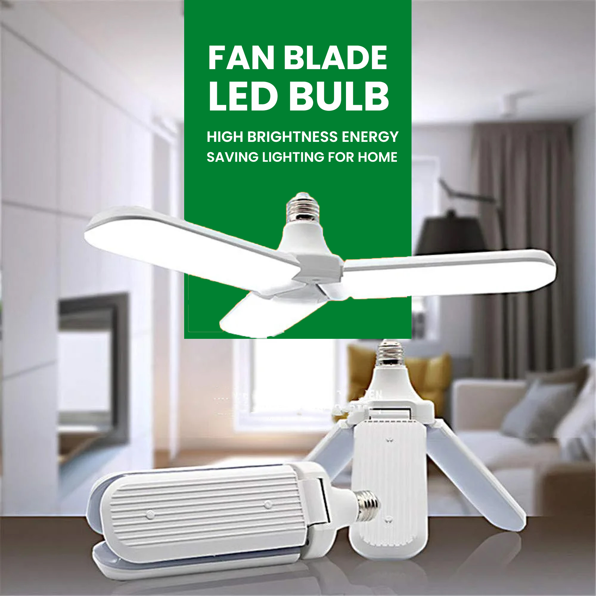 Buy Foldable Fan Blade LED Bulb Light at Meroshopping