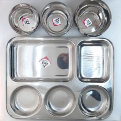 Stainless Steel Thali and Bowl Set