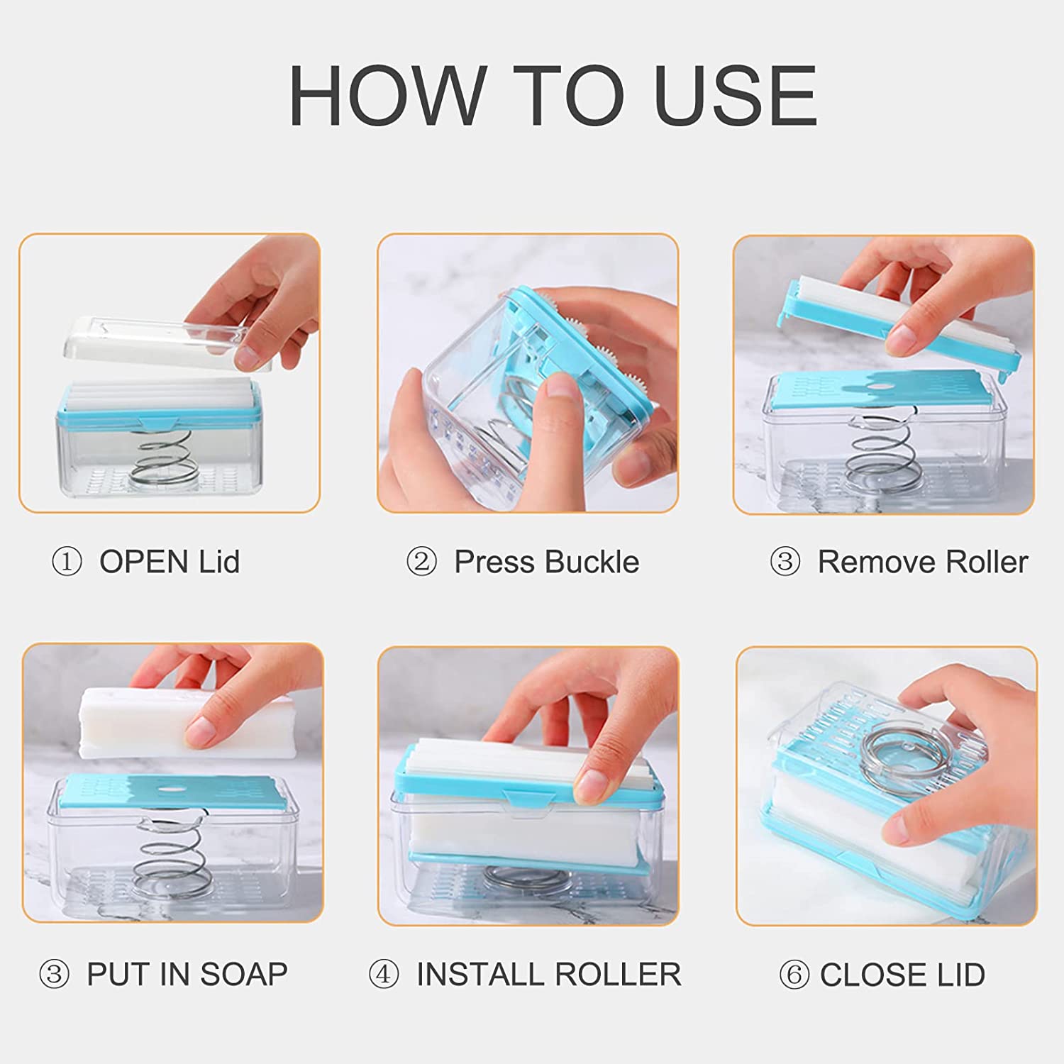 Buy Rolling Soap Box Portable Soap Bar Box Dispenser with Rubber Roller ...