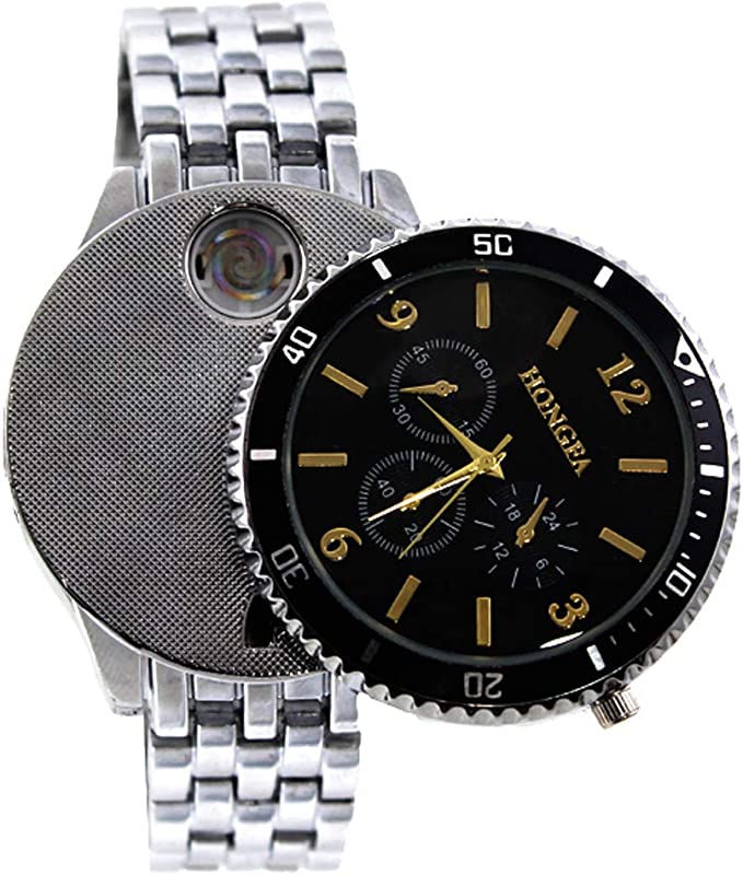 Buy HONGFA Men's Analog Watch with Lighter, Elegant, Shiny, Formal ...
