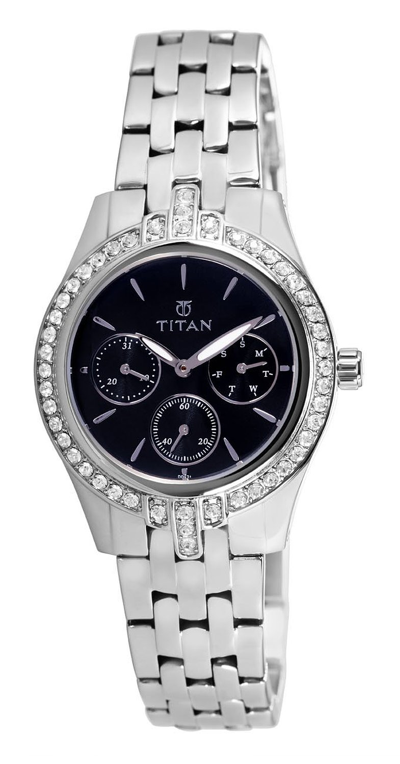 Buy Online Titan Analog Black Dial Women's Watch - 9968SM01 in ...