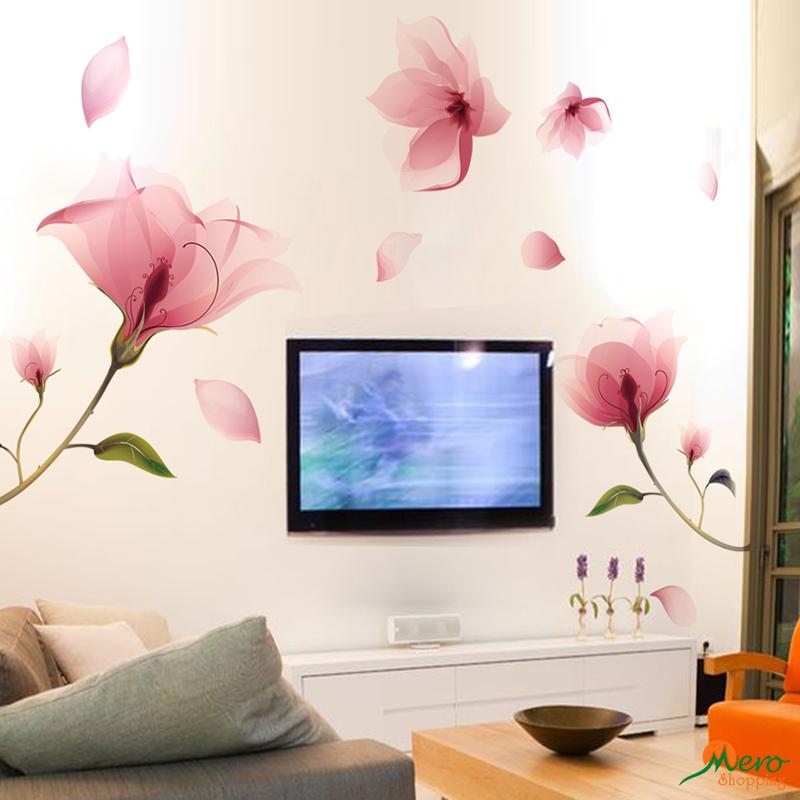 Buy Online Ulatree Romantic Pink Flower Wall Stickers in Kathmandu Nepal