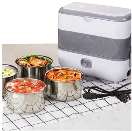 Buy Cooking Lunch Box 4 Liners Stainless Steel Electric Lunch Box 4 In ...