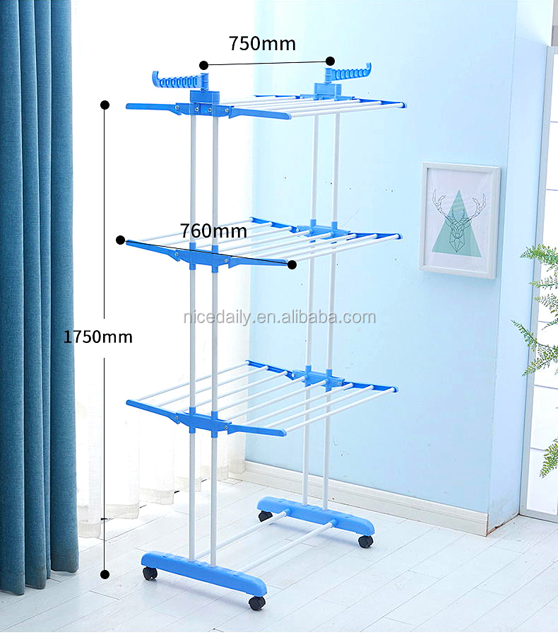 Movable folding spray painting clothes hanger 3 layers clothes hanger ...